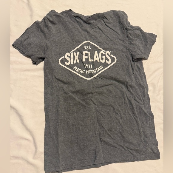 Six Flags | Tops | Six Flags Magic Mountain Gray Tshirt | Poshmark
